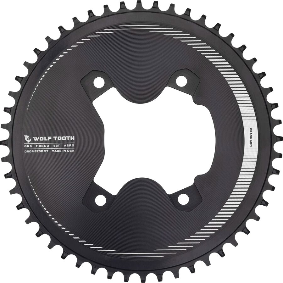 Wolf Tooth Components Drop Stop Asymmetric 4-Bolt GRX Aero Chainring - Bike